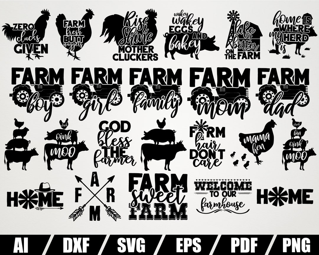 Farm Life SVG Bundle Farmhouse SVG Cut File Farming SVG Instant ...