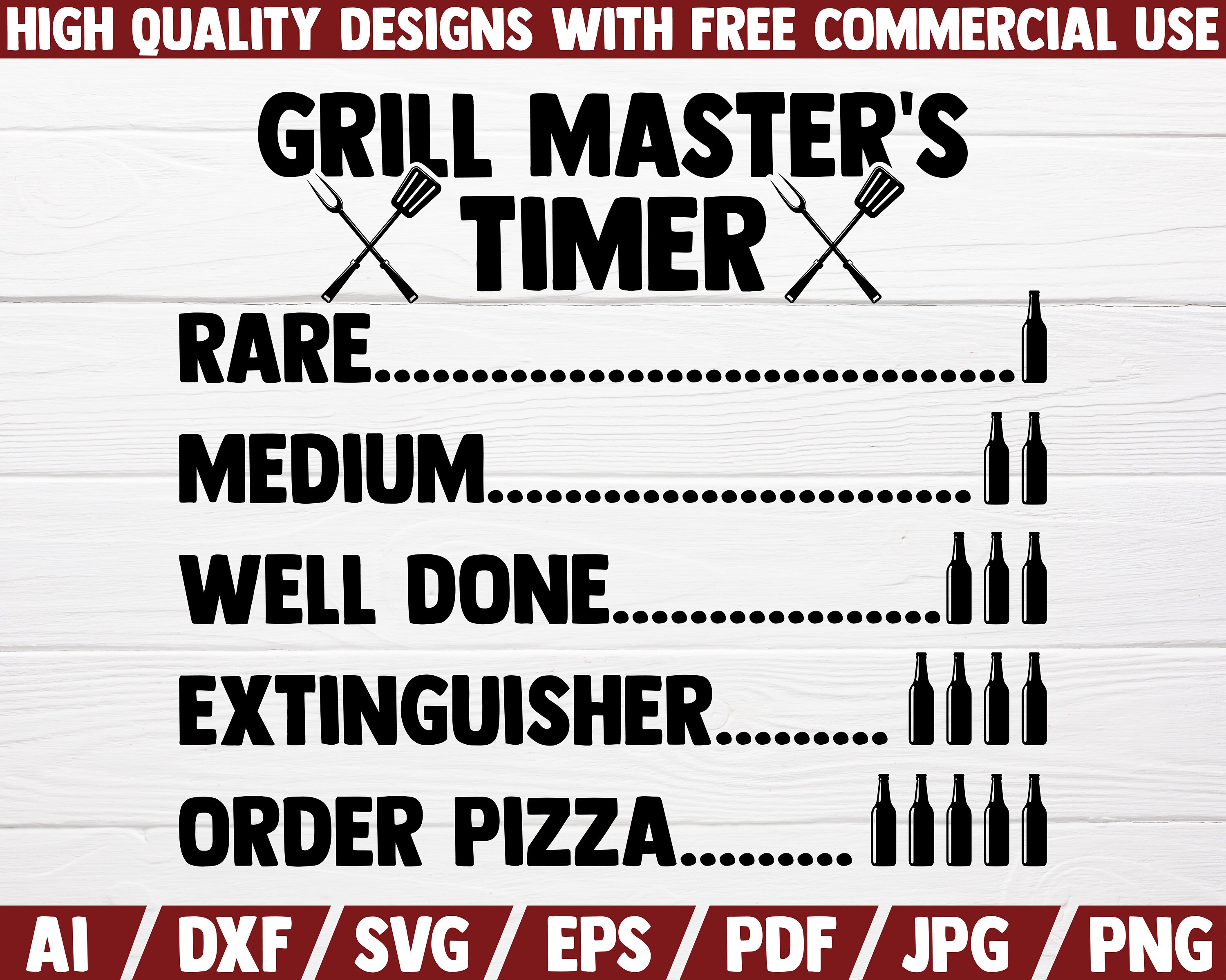 Grill Master's Timer SVG Barbecue SVG Cut File Instant | Etsy