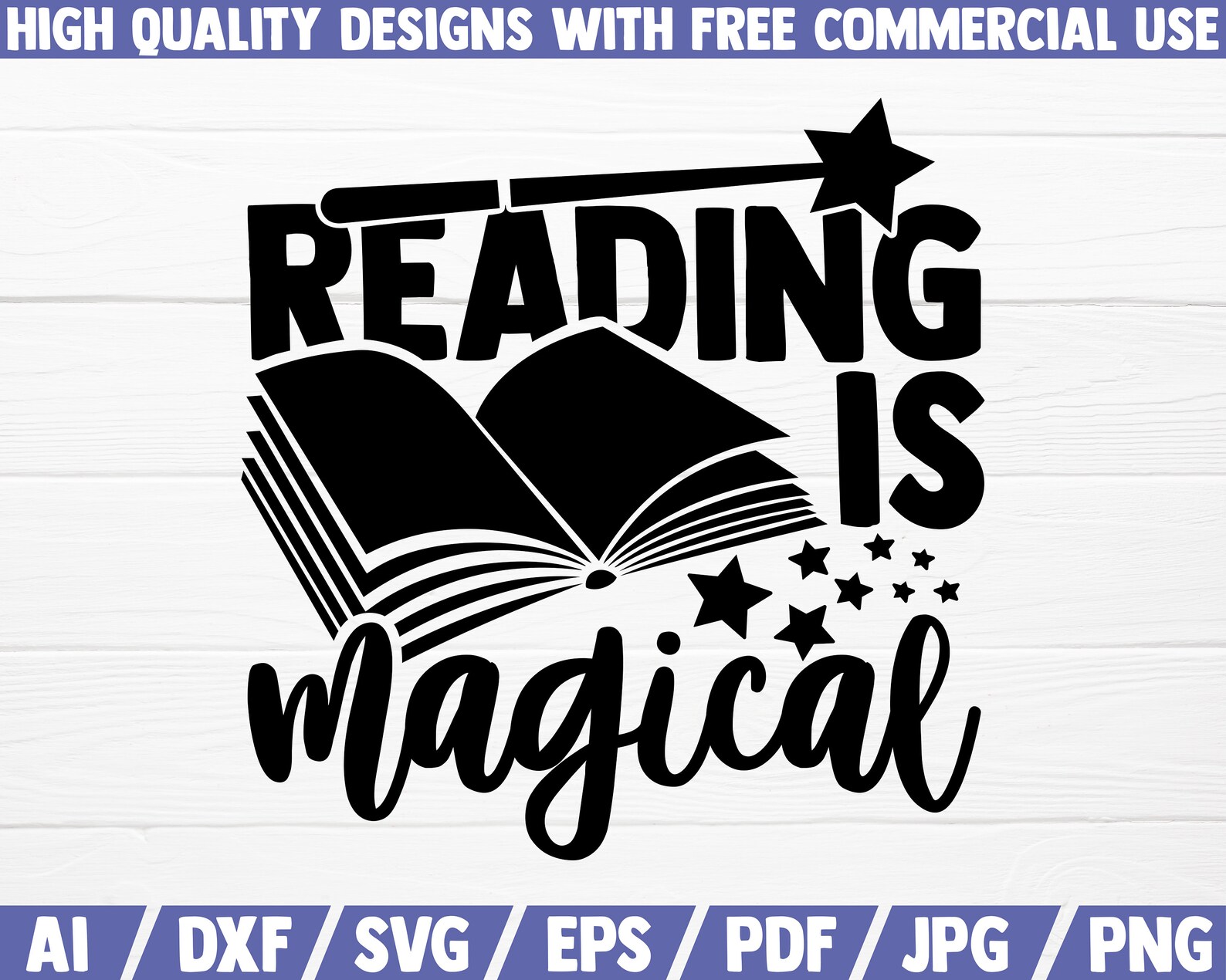 Reading is Magical SVG Book Lover SVG Cut File Instant - Etsy