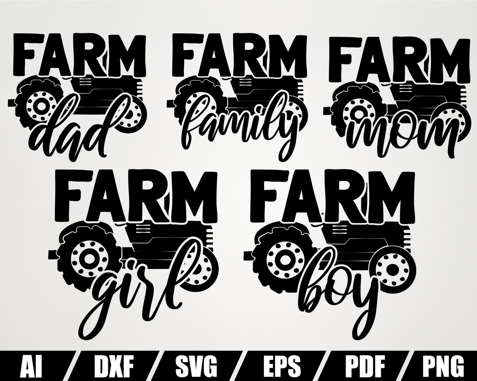 Farm Family Bundle SVG Farmhouse SVG Cut Files Farming SVG - Etsy