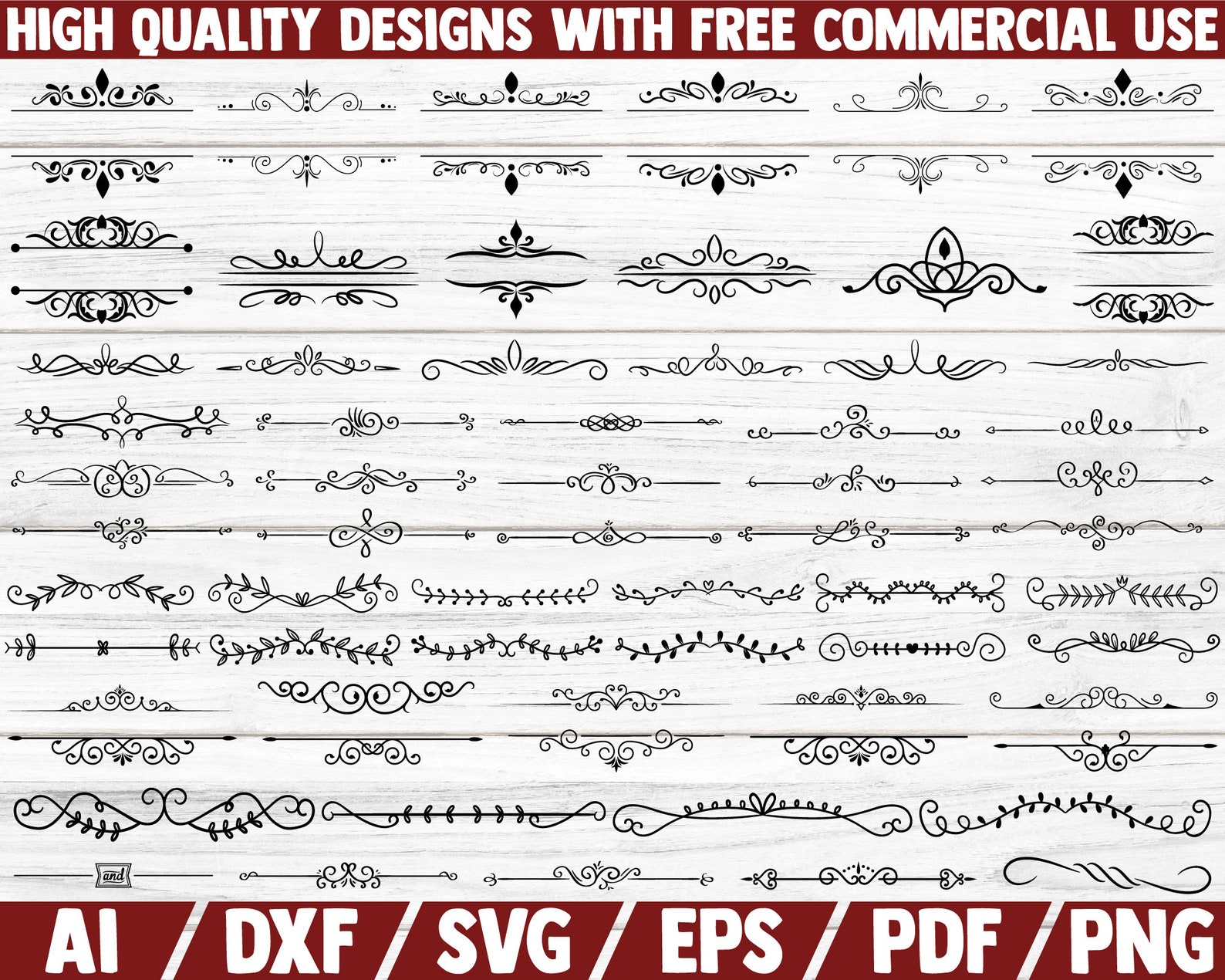 64 Text Dividers SVG Text Divider Clip Art Text Divider - Etsy