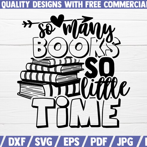 Book Cut File Quote so Many Books so Little Time Book Lover - Etsy