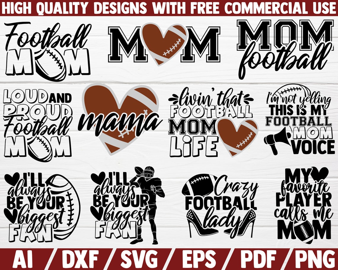 Football MOM SVG Bundle Football Svg Cut Files Football | Etsy