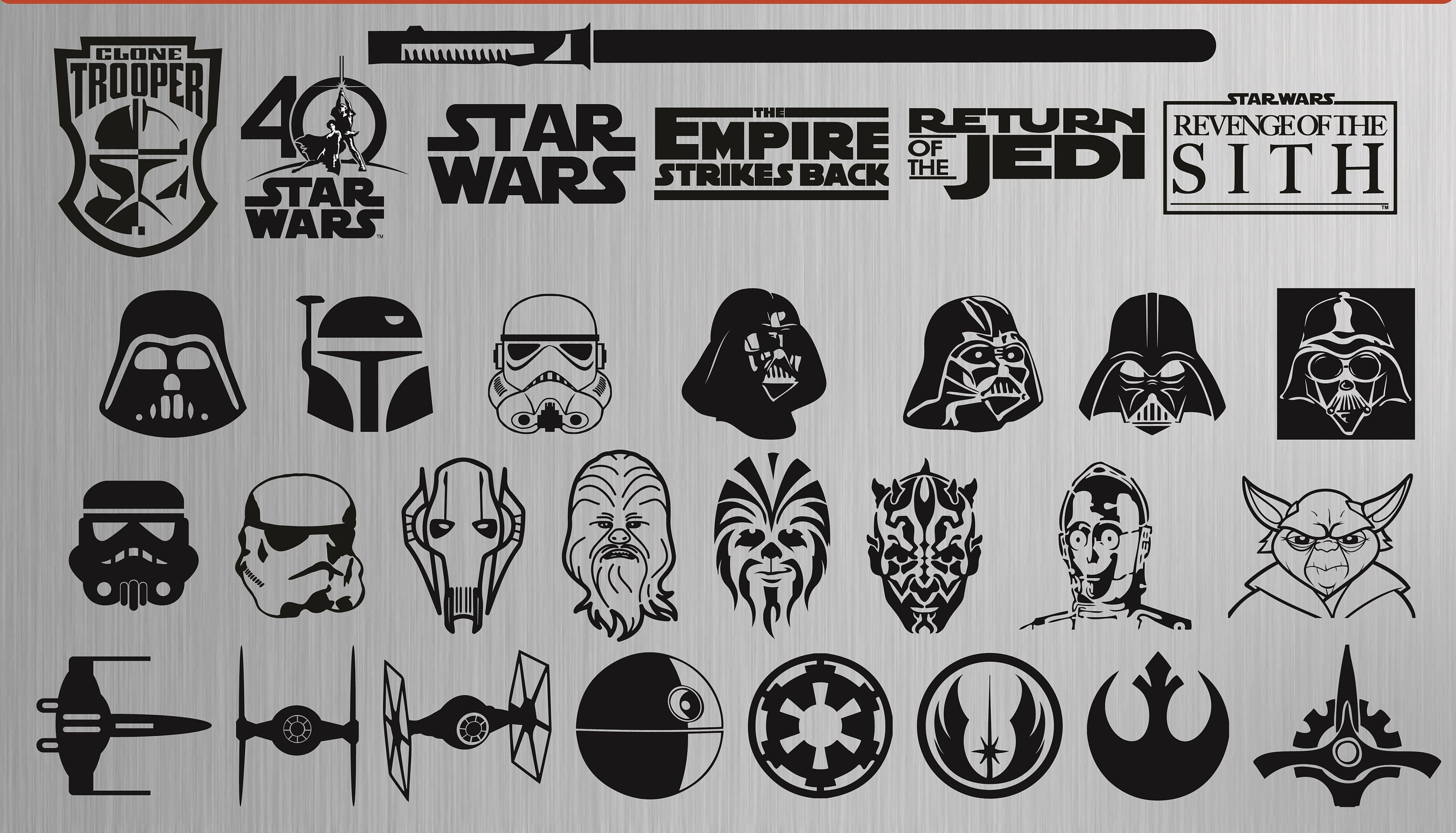 Star Wars Svg Star Wars Silhouette Star Wars Vector Star - Etsy