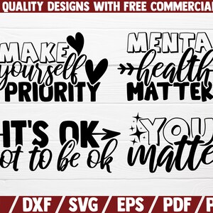 Mental Health Bundle SVG Instant Download Commercial Use Awareness Self ...