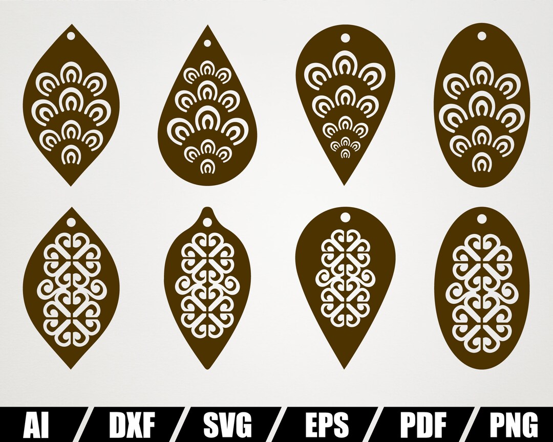 Earrings SVG Cut Files Instant Download Commercial Use Cricut ...