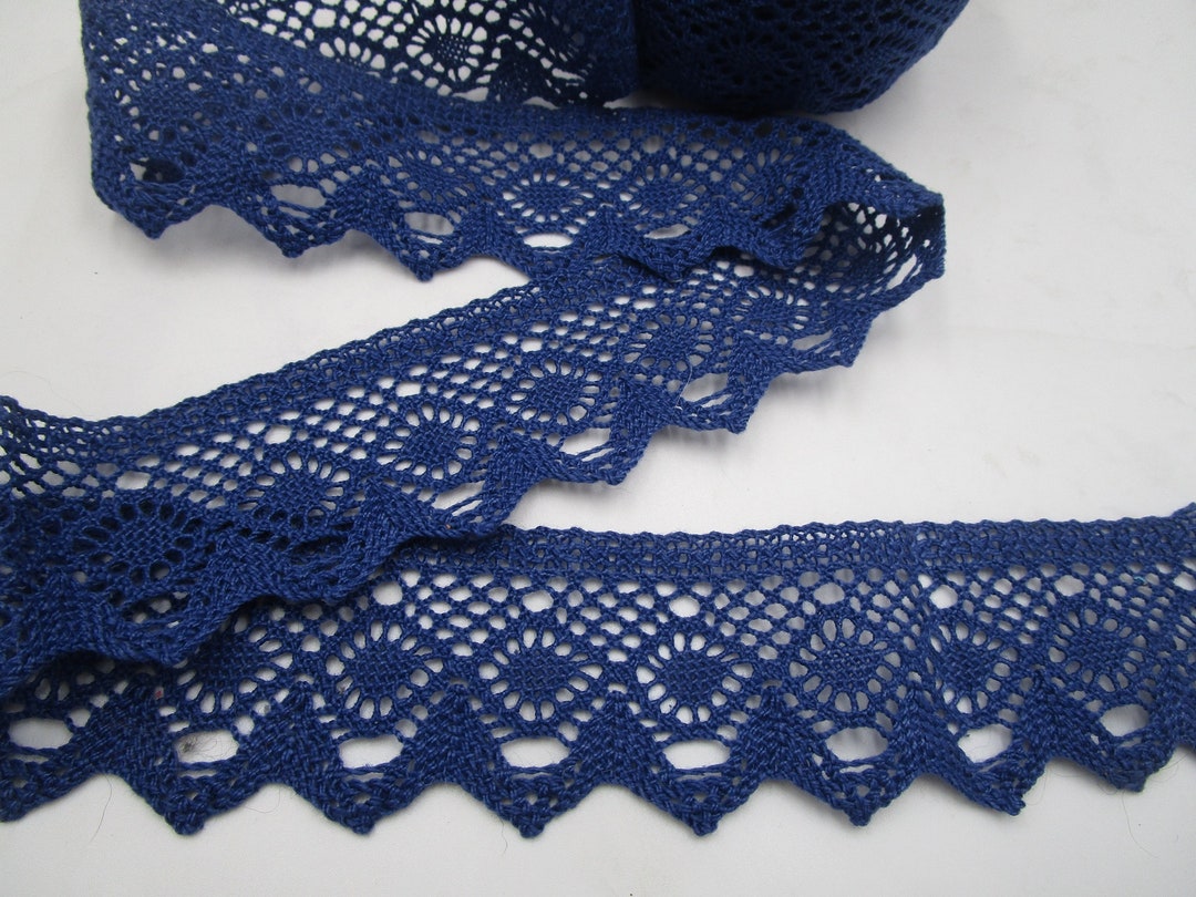 Wider Cotton Lace Border Blue for Attaching Vintage 1.50 M - Etsy