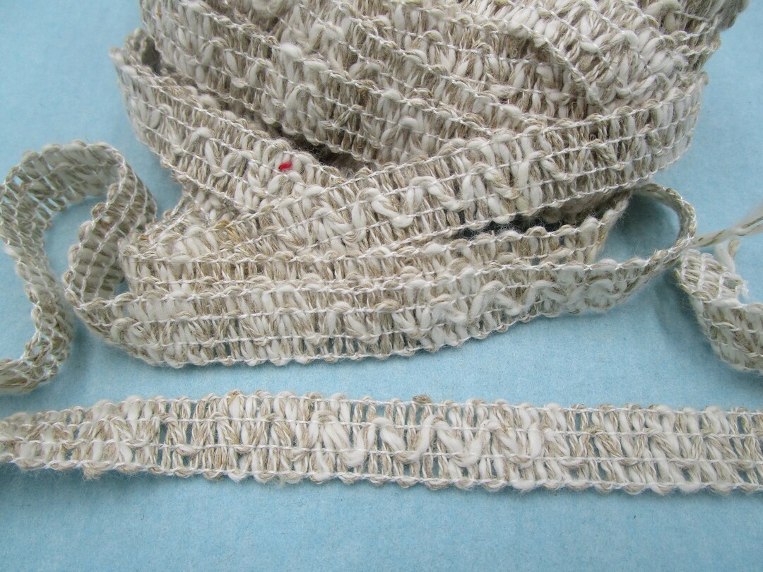 1.50 M Narrow Woven Ribbon Patterned Beige/white 1.5 Cm Wide - Etsy