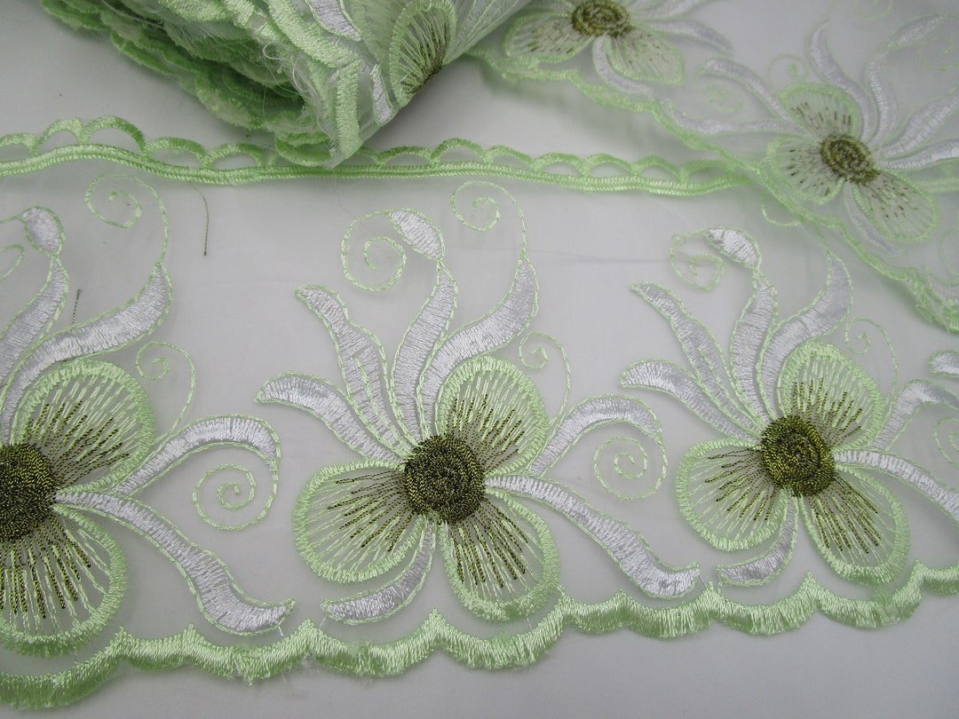 Wide Net Lace Border With Scalloped Edge on Both Sides White - Etsy