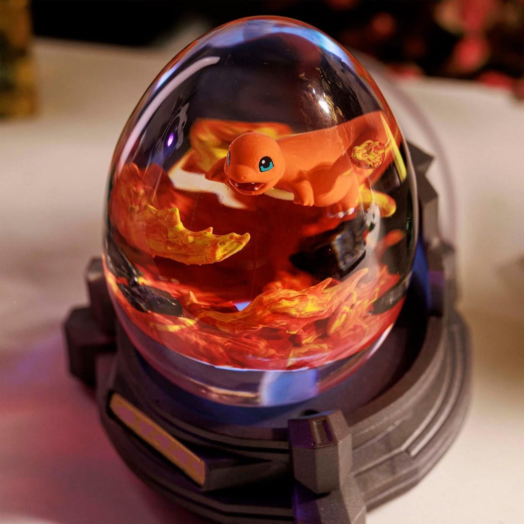 Pokemon Charmander Resin Egg Lamp LED Night Light Handmade Fire Starter ...