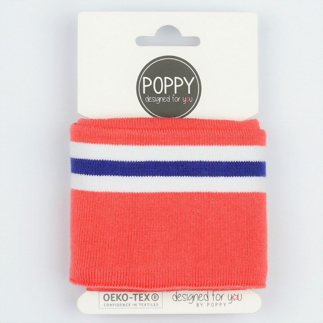 Ready-made Cuffs Cuff Stripes Verhees Textiles Poppy *OEKO Tex Class 1* ...