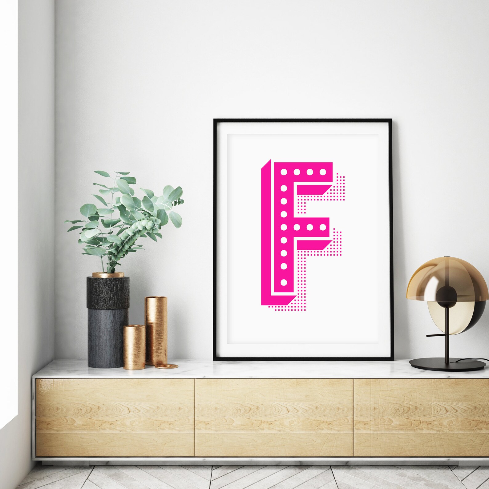 F Lettre unique F Impression, Initial F Wall Art, Typographie Wall ...