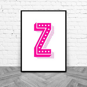 Z Letter Z Wall Art, Initial Wall Decor Print, Instant Digital Download ...