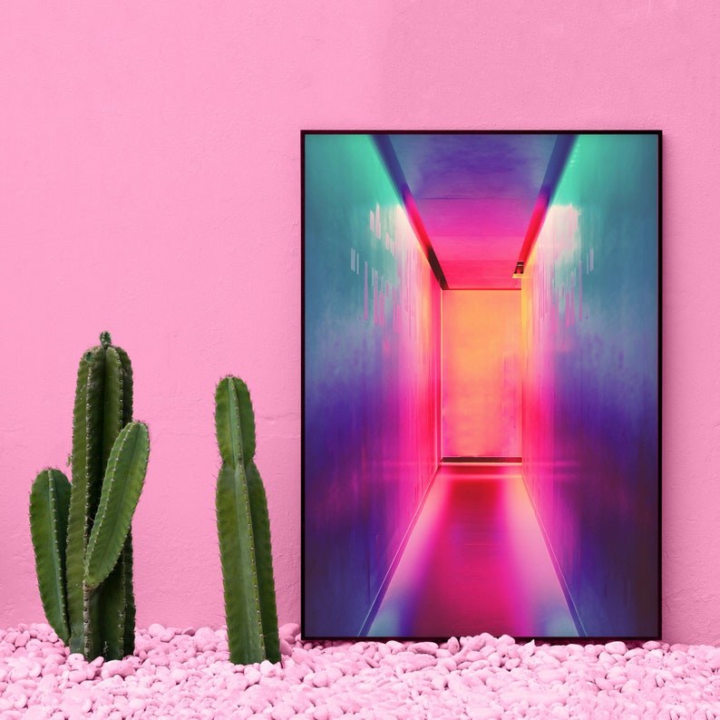 Arte de pared de neón, descarga digital, impresión de arte instantáneo ...