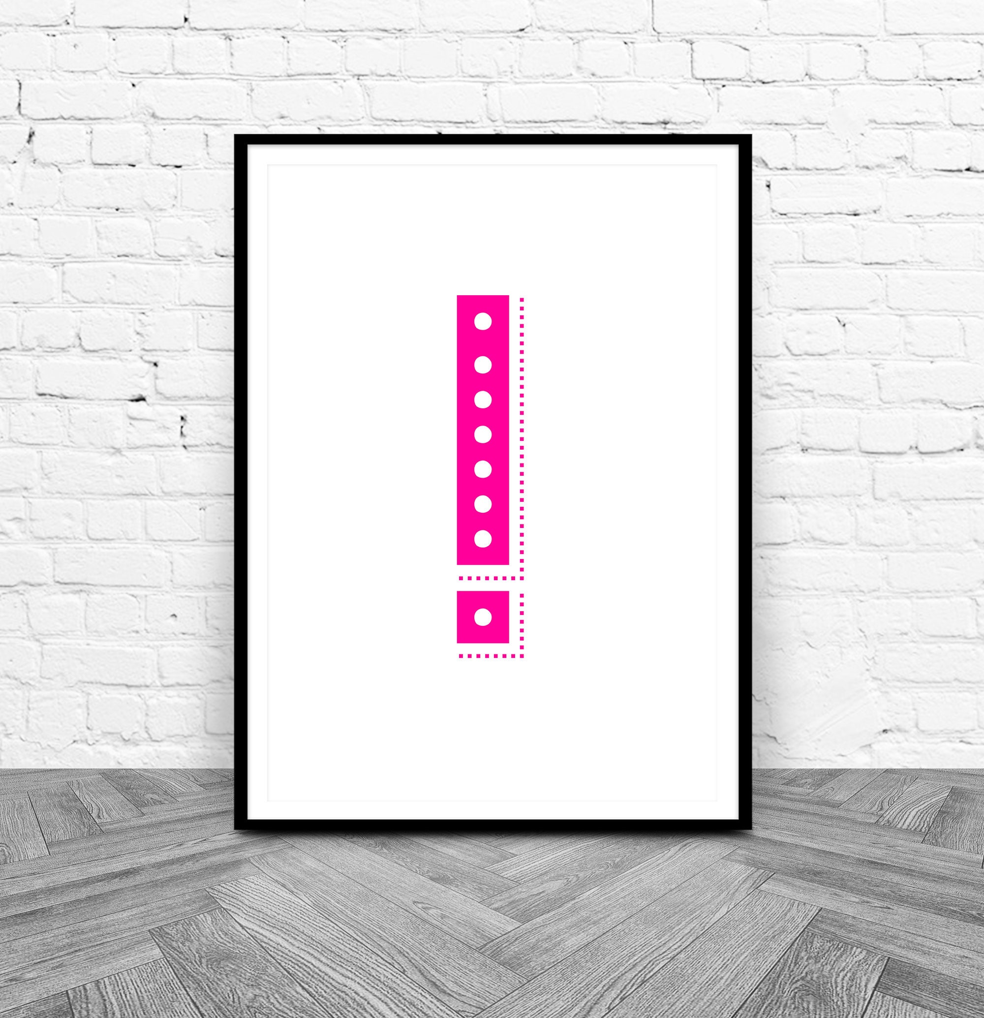 Exclamation Mark Art, Punctuation Point Print, Letter Wall Decor ...