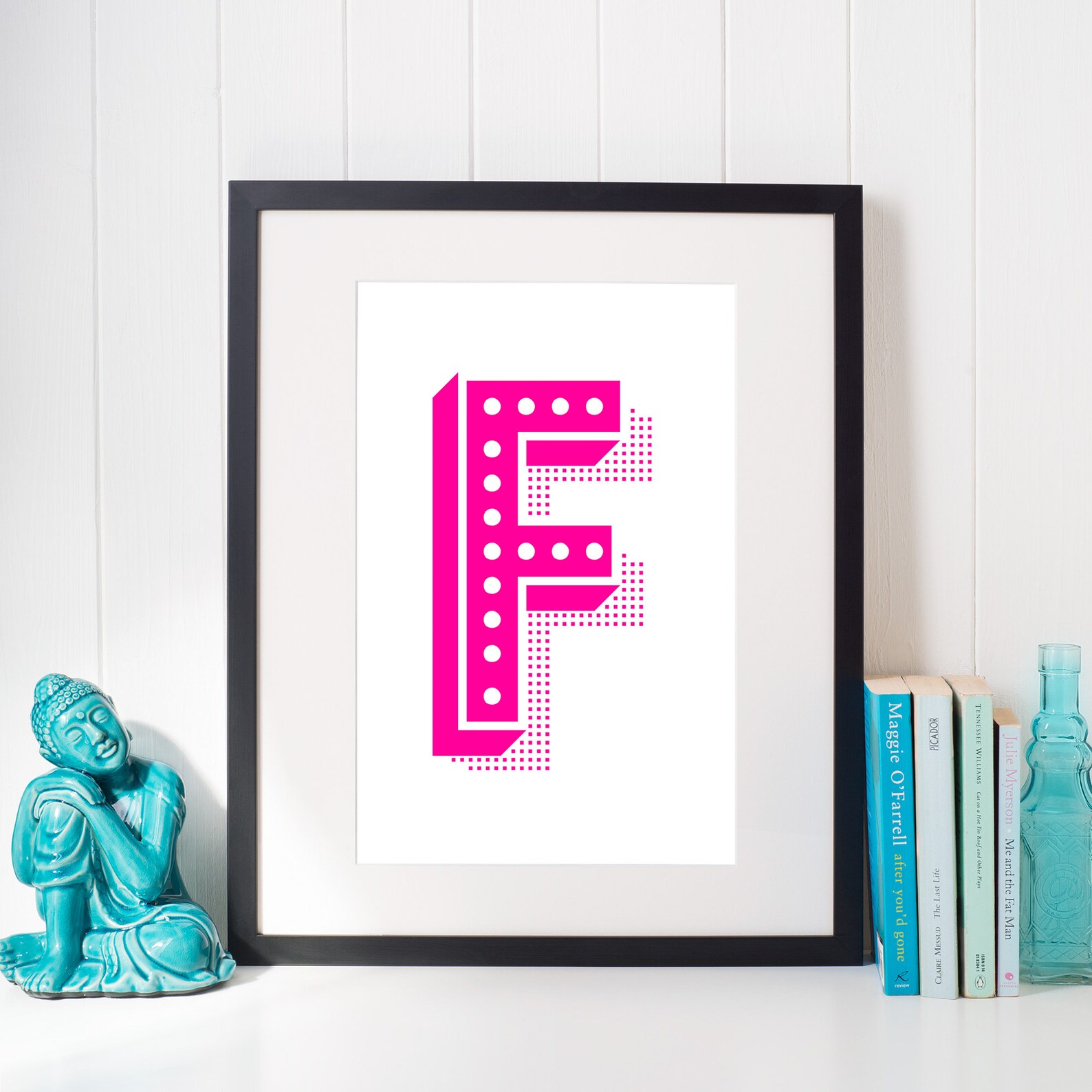 F Lettre unique F Impression, Initial F Wall Art, Typographie Wall ...