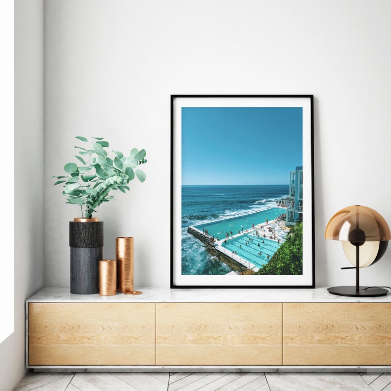 Retro Pool Print Ocean Swimming Pool Coastal Wall Art Retro - Etsy