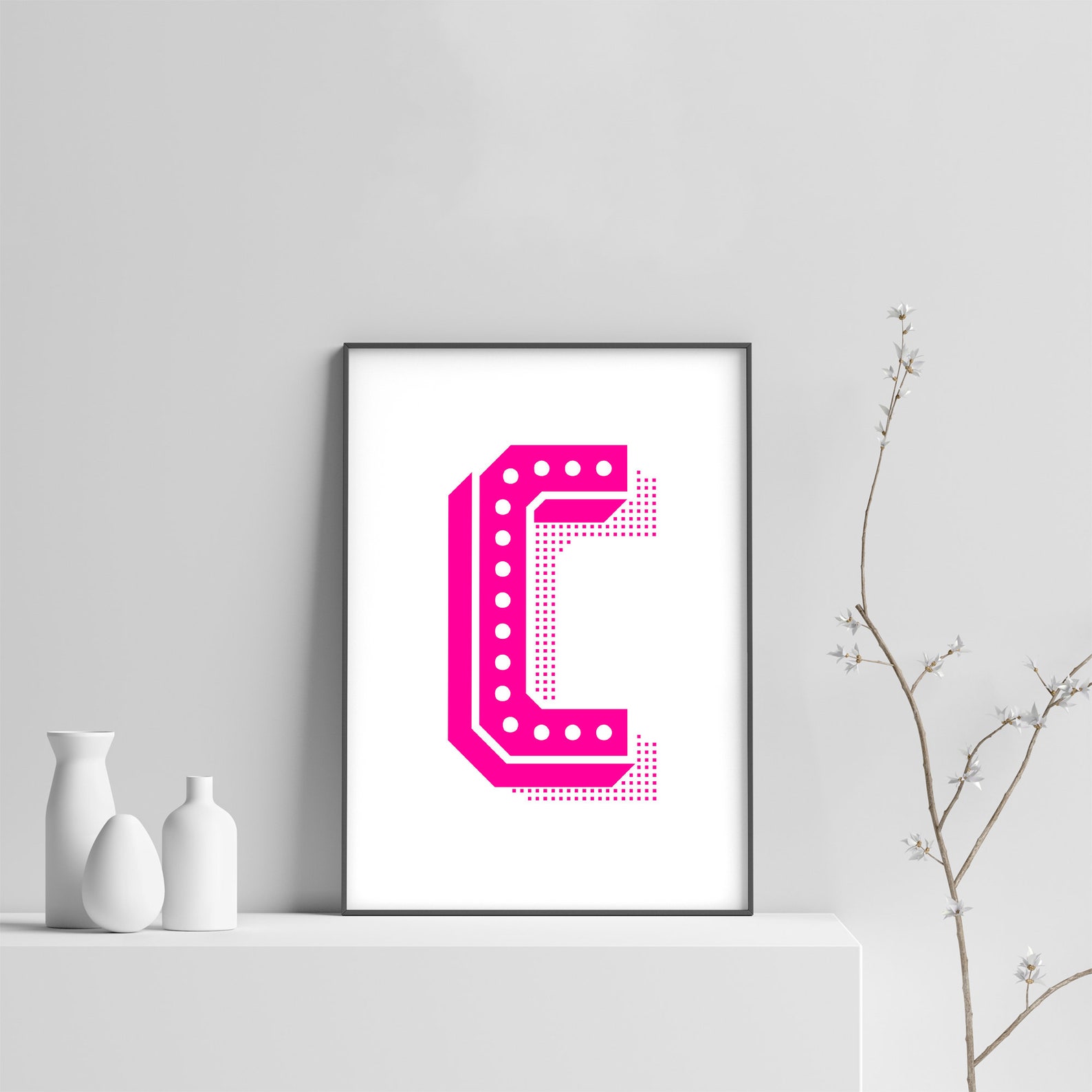 C Monogram Print, Letter C Printable, Initial C Wall Art, Typography ...