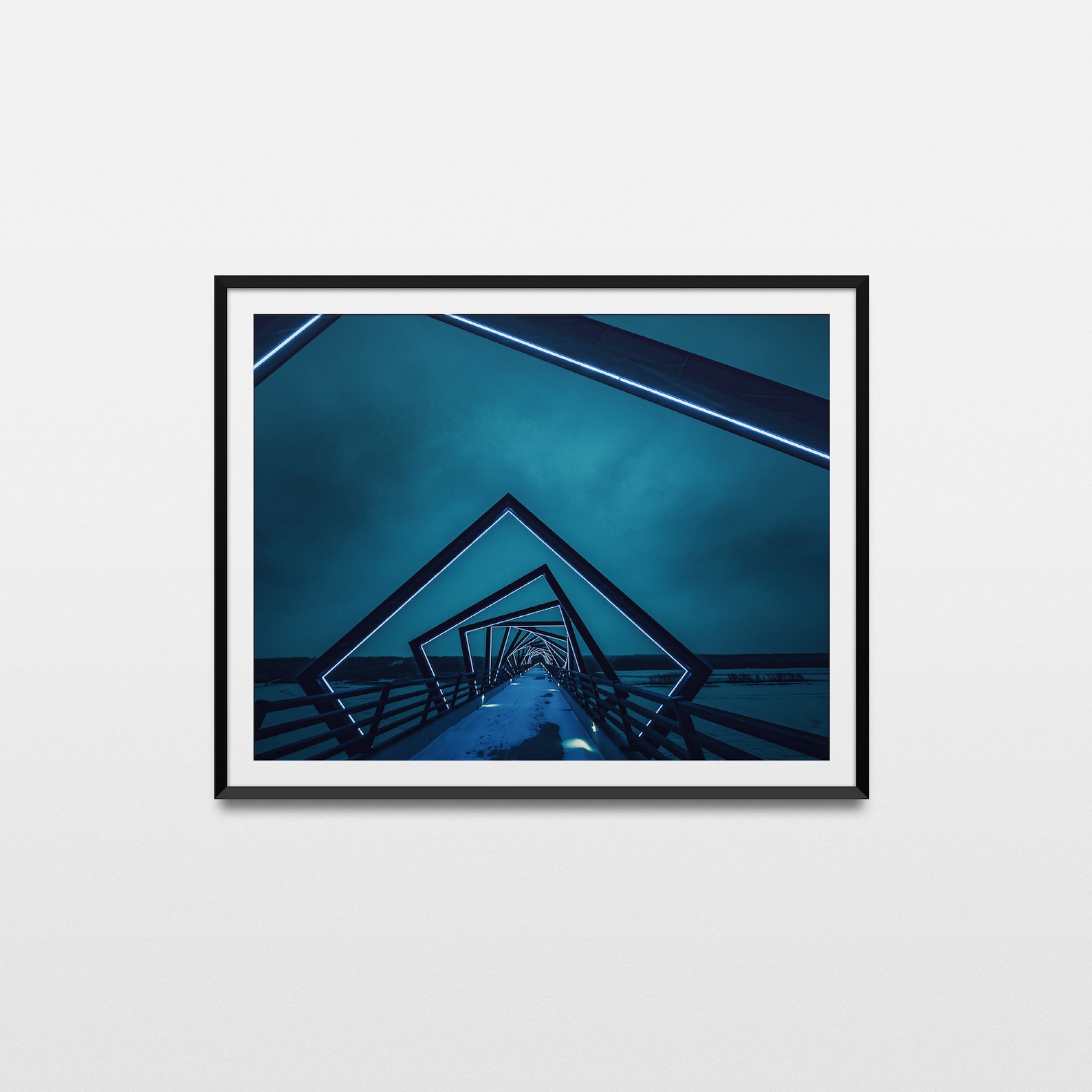 Abstract Art Print Blue Neon Wall Art Landscape Photography - Etsy