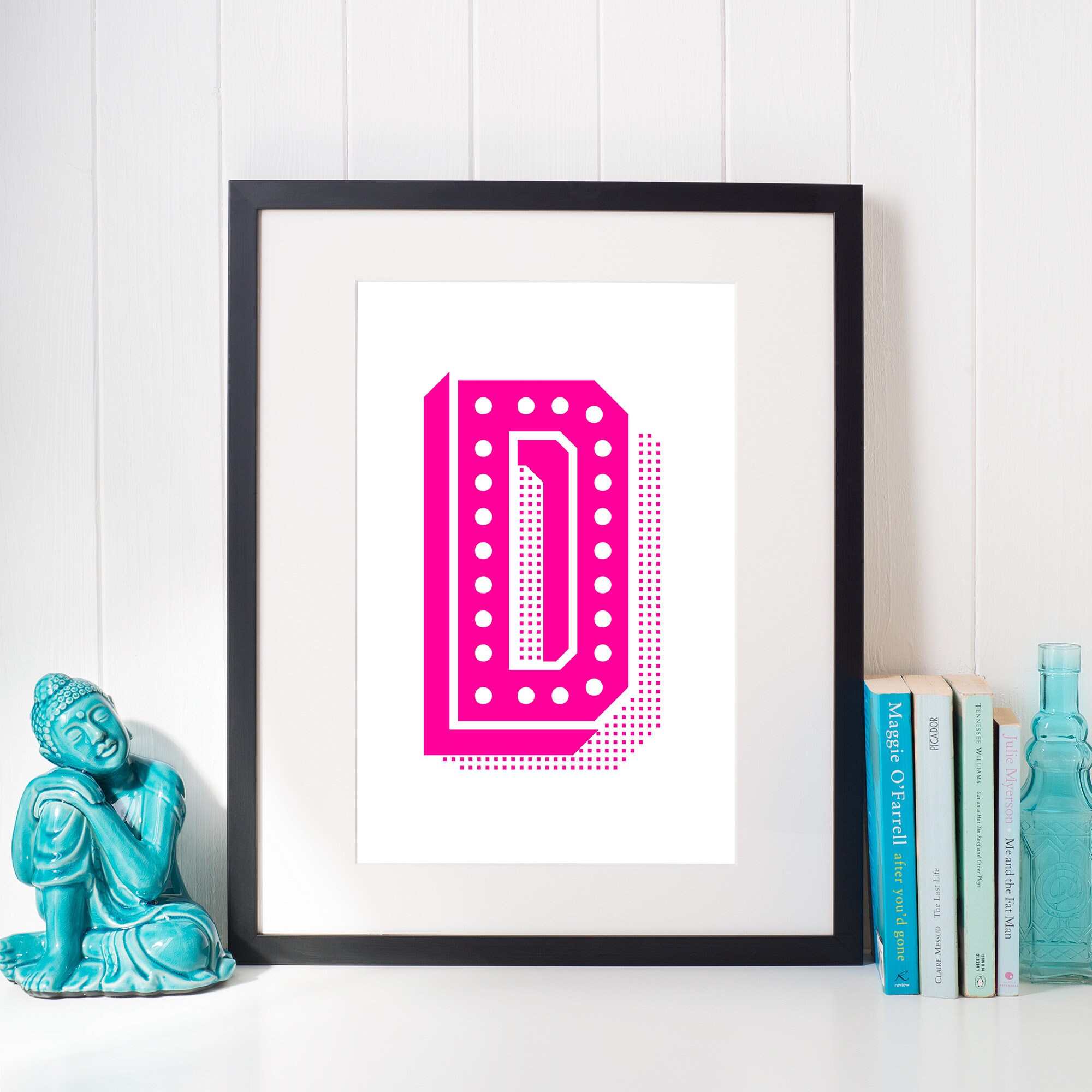 D Initial Wall Art, Capital D Monogram, Letter D Print, Typography Art ...