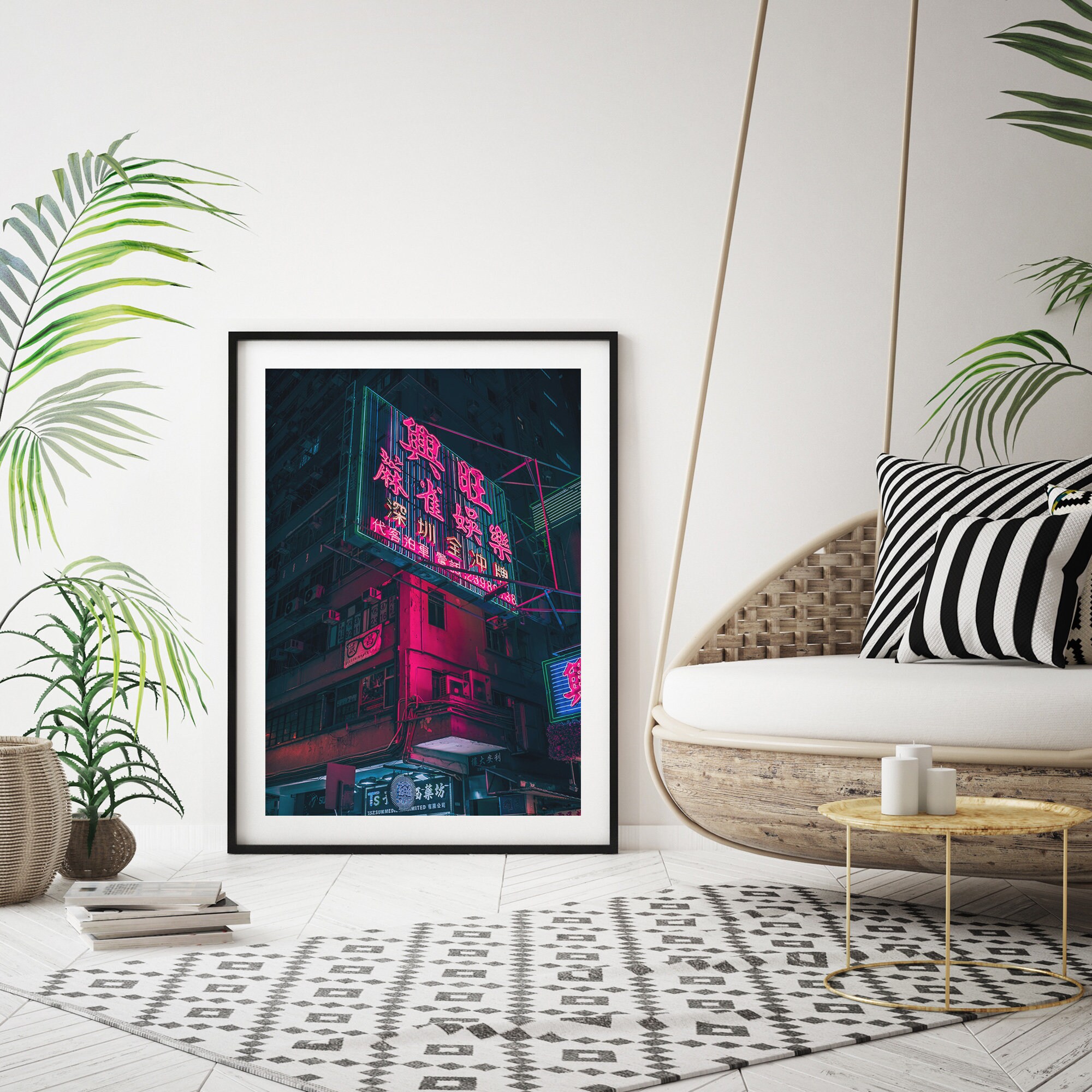 Neon Sign Printable Poster Modern Contemporary Photography | Etsy