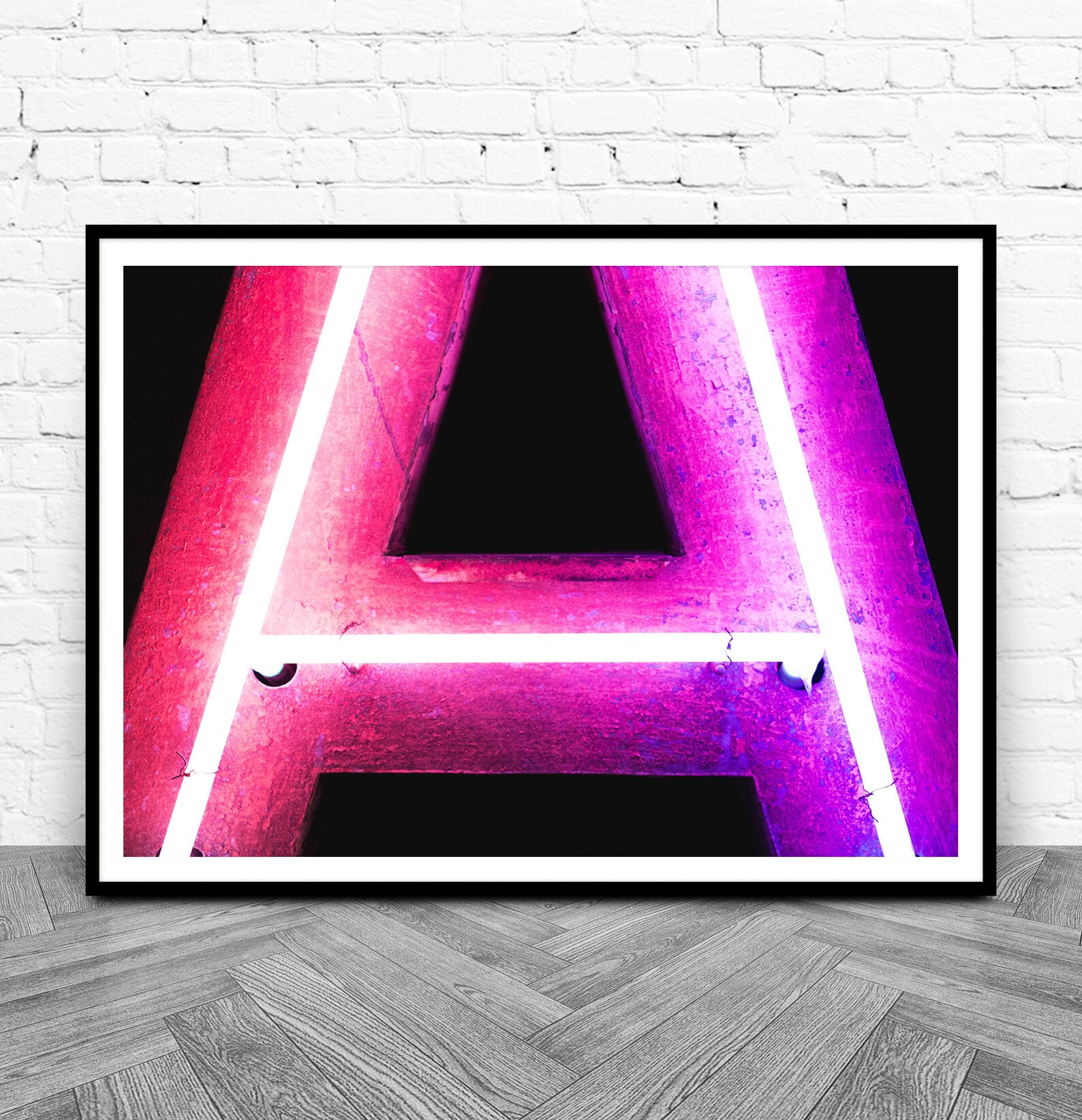 Neon Sign Print Instant Download, Pink Letter A Wall Art, Abstract ...