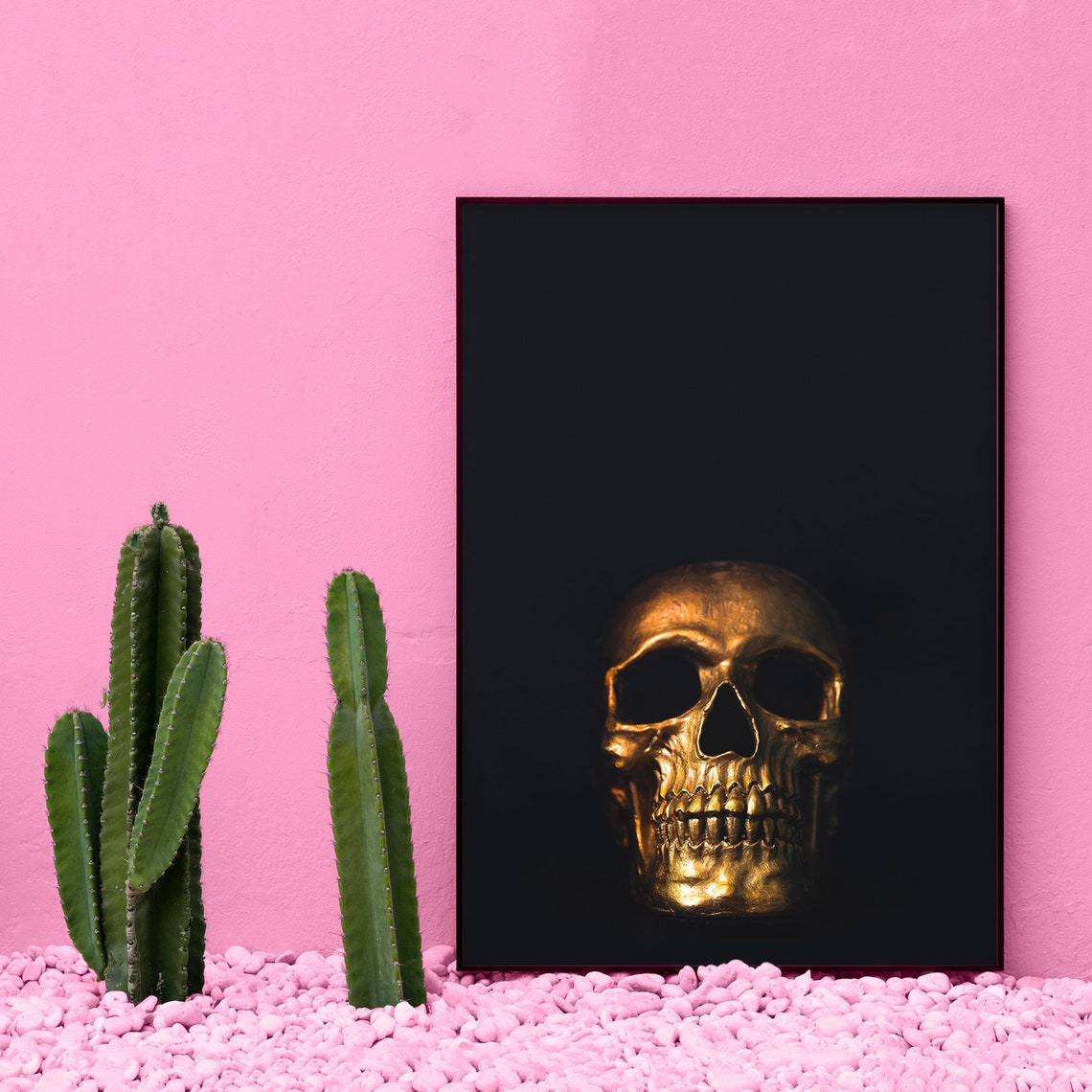Golden Skull Wall Art Print Instant Digital Download - Etsy