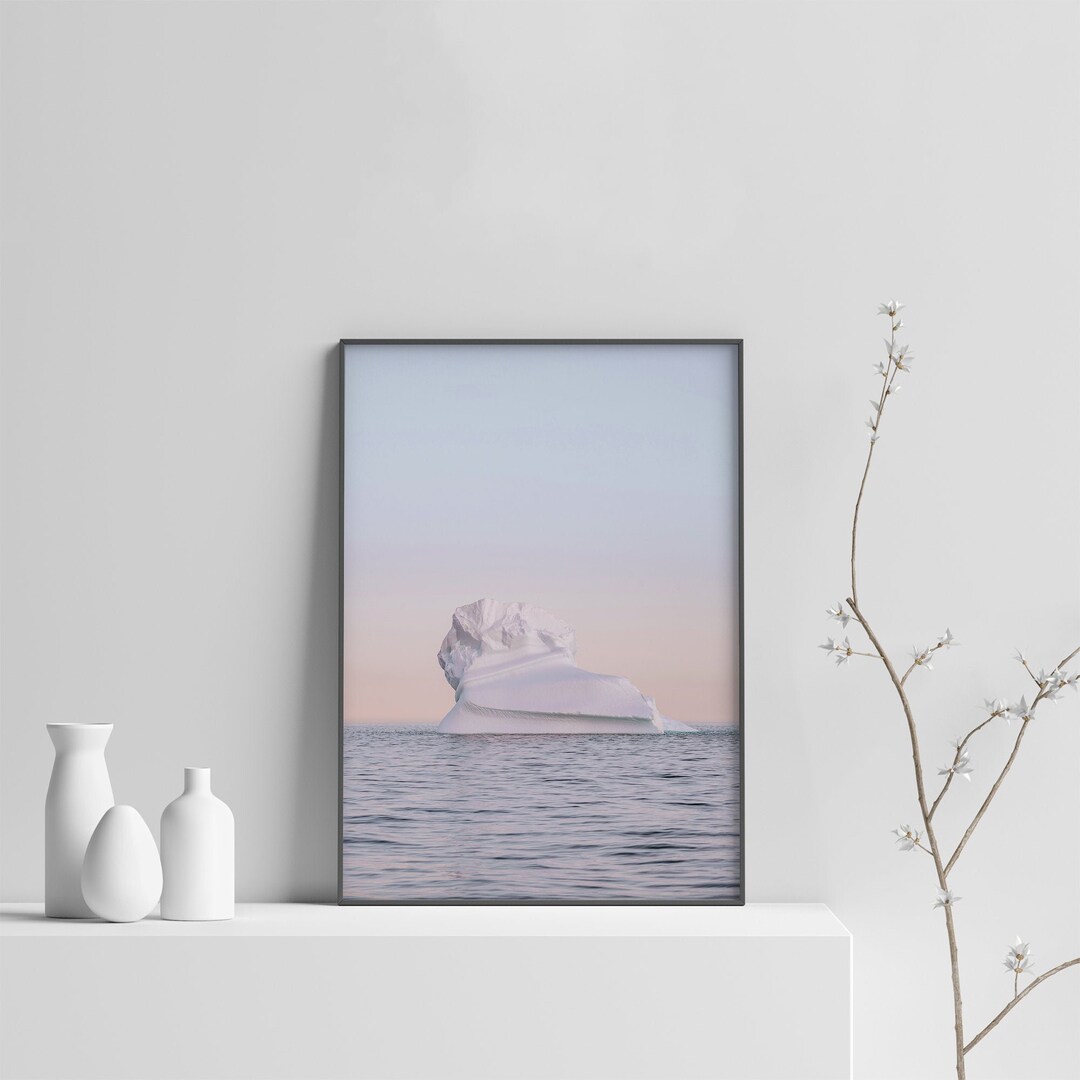 Iceberg Wall Art Print, Instant Digital Download, Coastal Landscape ...