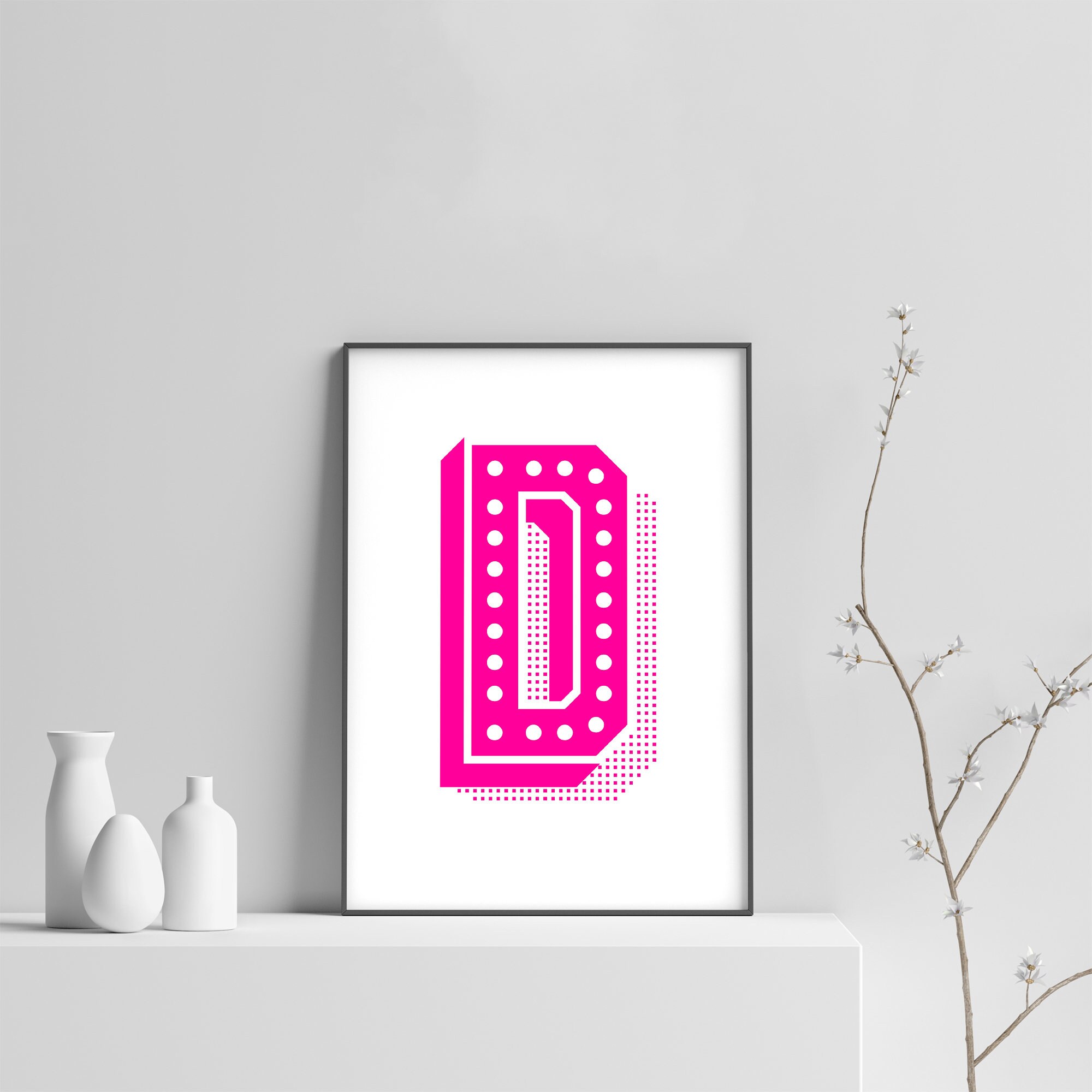 D Initial Wall Art, Capital D Monogram, Letter D Print, Typography Art ...
