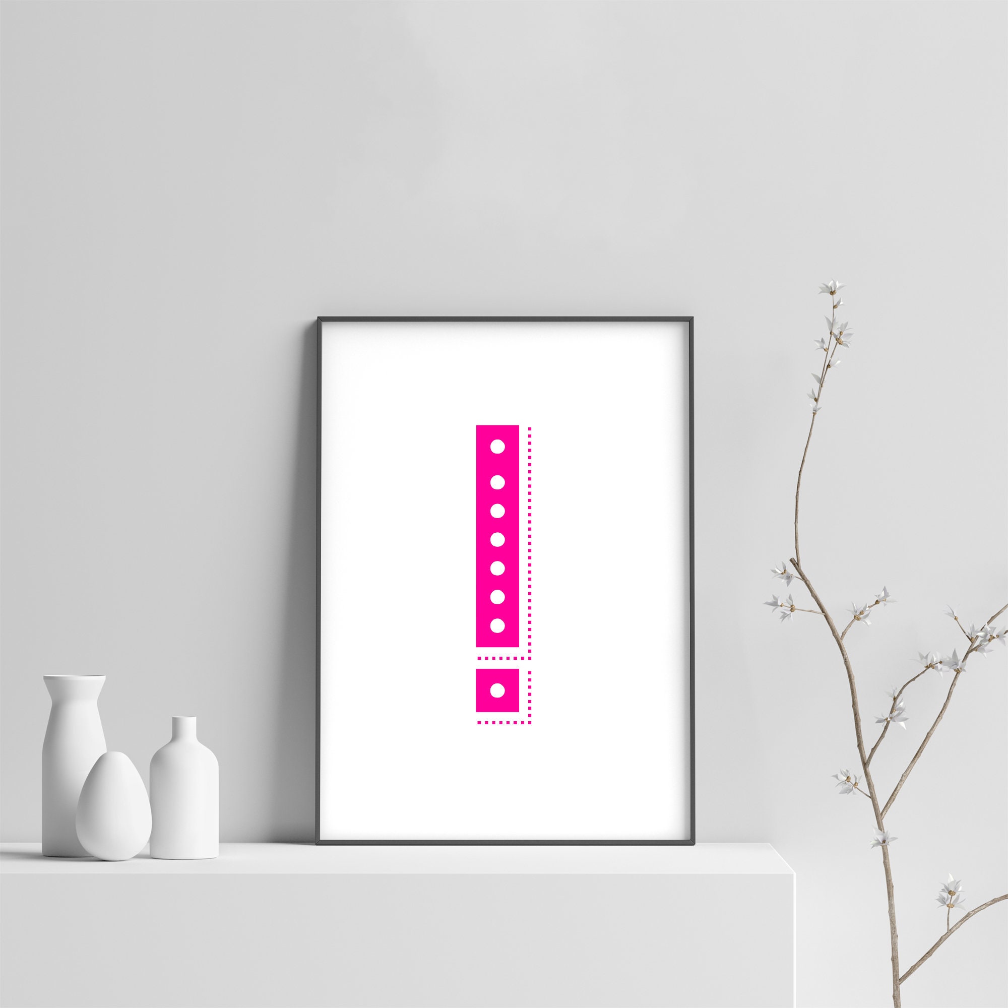 Exclamation Mark Art, Punctuation Point Print, Letter Wall Decor ...