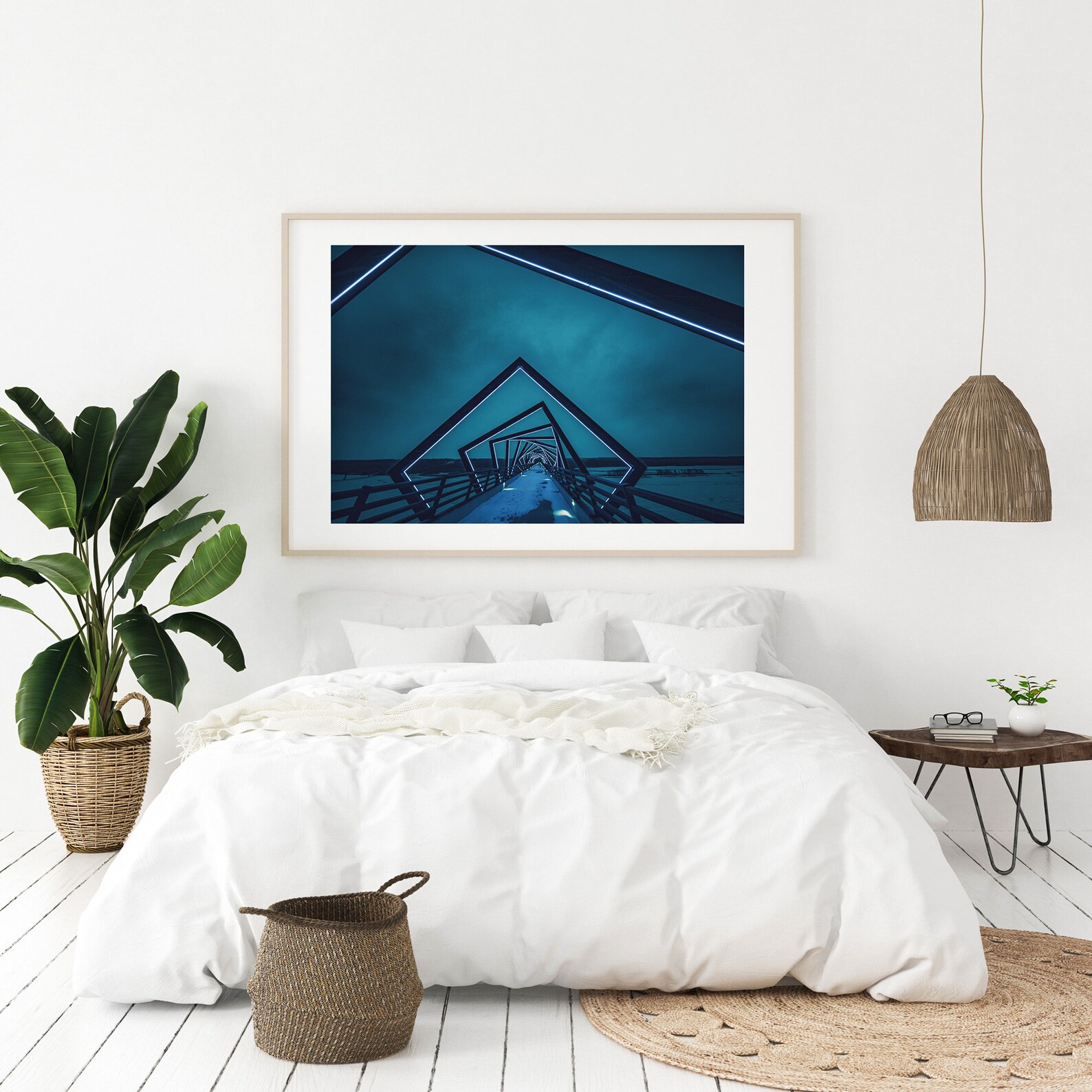 Abstract Art Print Blue Neon Wall Art Landscape Photography - Etsy