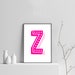 Z Letter Z Wall Art, Initial Wall Decor Print, Instant Digital Download ...