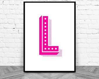 Typography Digital Print Monogram Initial Wall Art Carmencita - Etsy