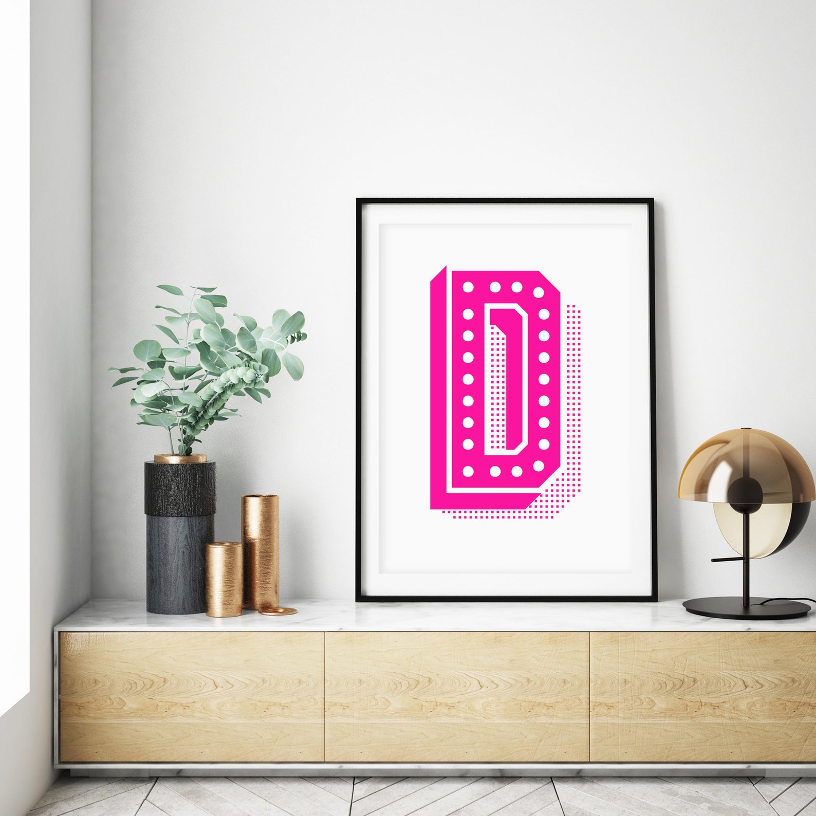 D Initial Wall Art, Capital D Monogram, Letter D Print, Typography Art ...