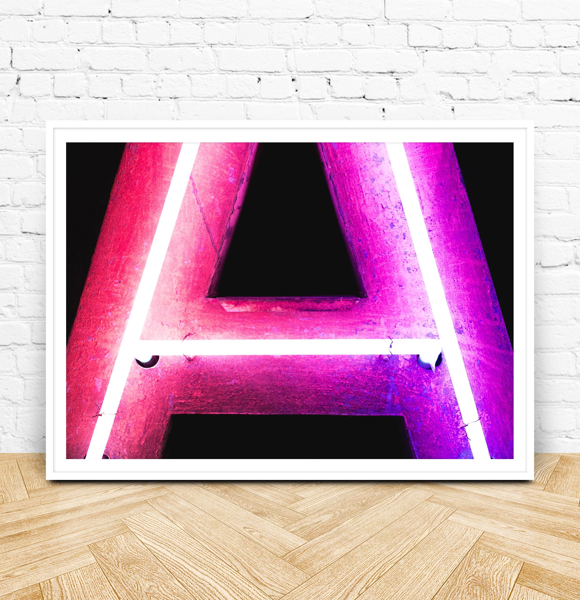 Neon Sign Print Instant Download, Pink Letter A Wall Art, Abstract ...