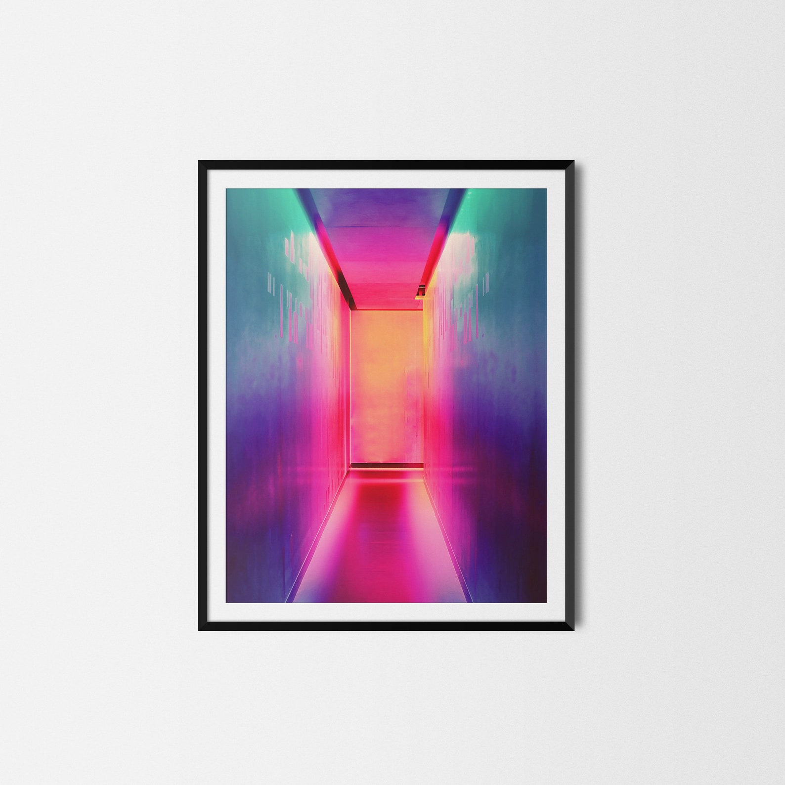 Neon Wall Art, Digital Download, Instant Art Print, Bright Pink Blue ...