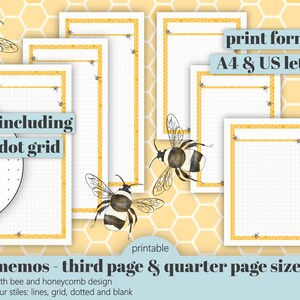 PRINTABLE Bee Honeycomb Gold-yellow Note Paper Lined | Etsy
