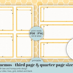 PRINTABLE Bee Honeycomb Gold-yellow Note Paper Lined | Etsy