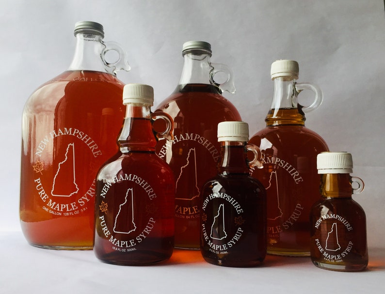 33.8 Oz. Pure New Hampshire Maple Syrup - Gallone Glass Bottle - Etsy