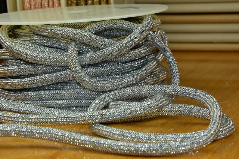 2 M LUREX GLITTER Cordon Silver ROPE Cord | Etsy