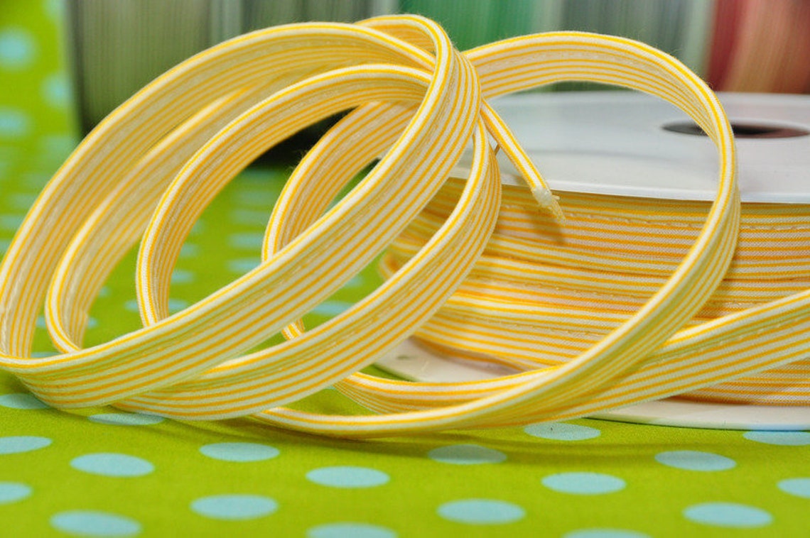 3 M Braid Edge Piping Stripes Yellowwhite Etsy