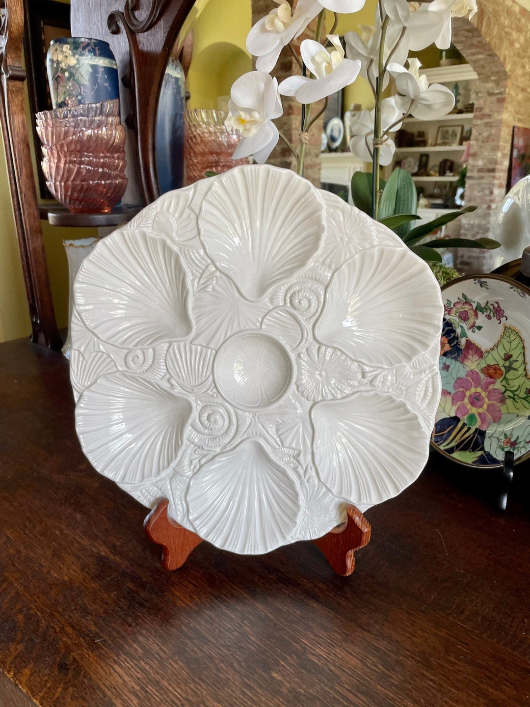 Vintage Oyster Plate Made in Vitri Italy in Luster White - Etsy