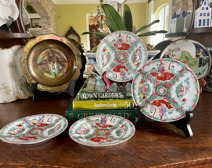 Vintage Rose Medallion Plate Set - Four Famille Rose Plates 5 7/8" - Etsy