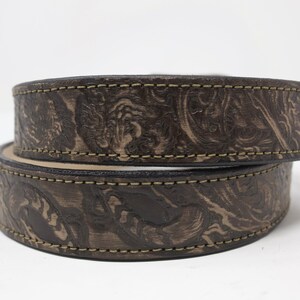 Handtooled Tiger Belt, (1.5’’) Western Leather Belt, Hand Painted Belt ...