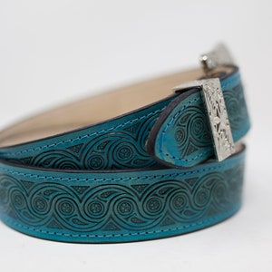 Personalized Handtooled Belt Western Leather Belt Hand - Etsy