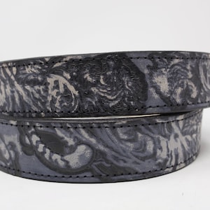 Tiger Handtooled Belt, Western Leather Belt, Hand Painted Belt With ...