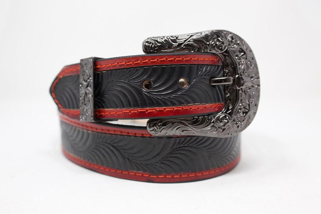 Personalized Handtooled Belt, Western Leather Belt, Hand Painted Belt ...