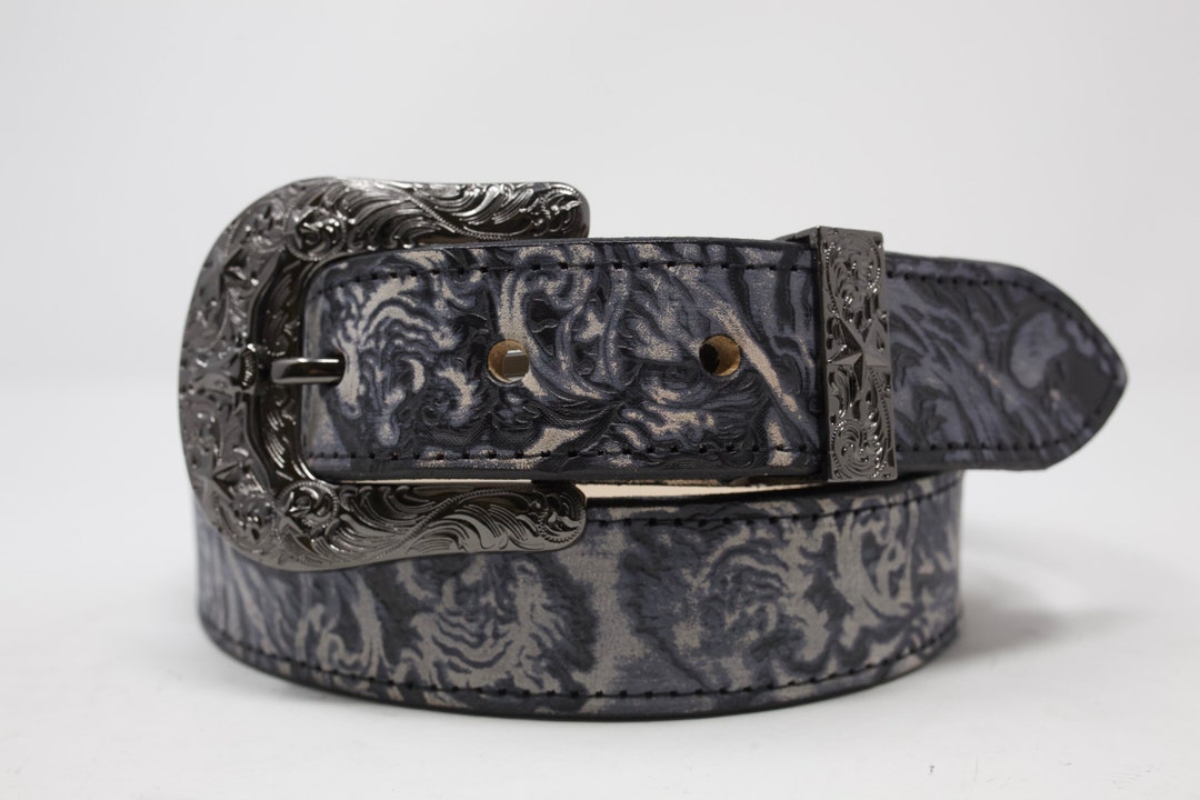 Tiger Handtooled Belt, Western Leather Belt, Hand Painted Belt With ...