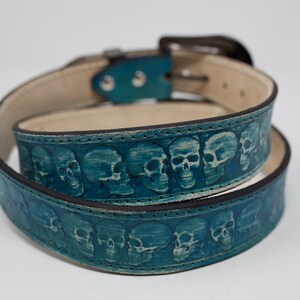 Handtooled Belt, Skull Belt, Leather Belt - Etsy