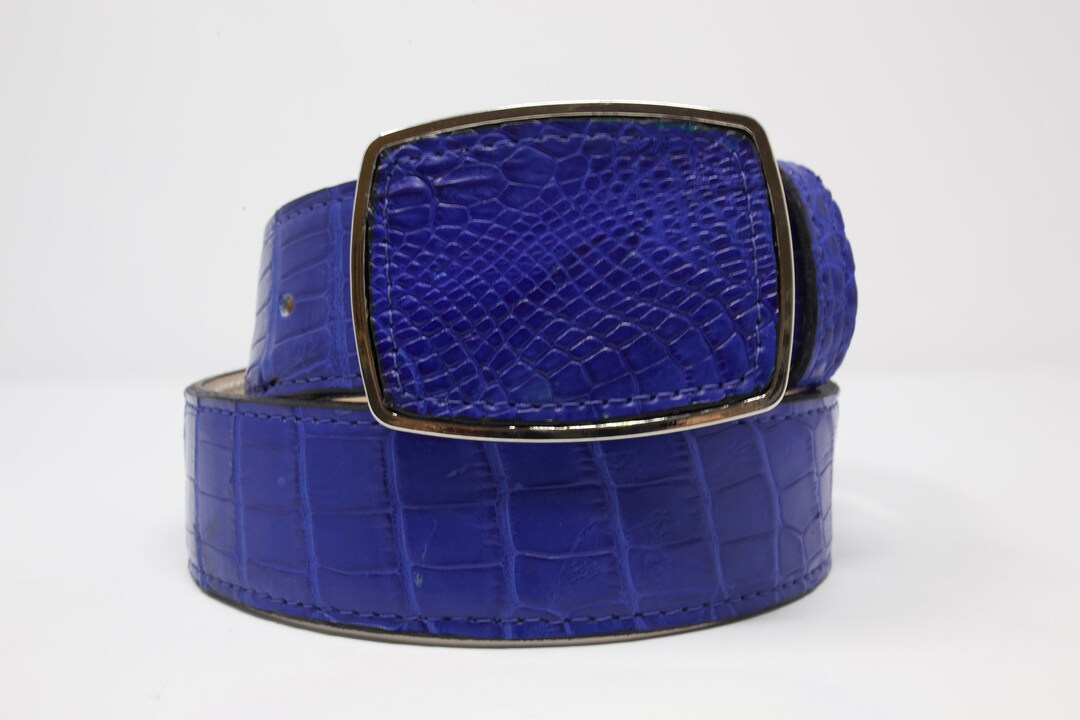 Blue American Alligator Belt - Etsy